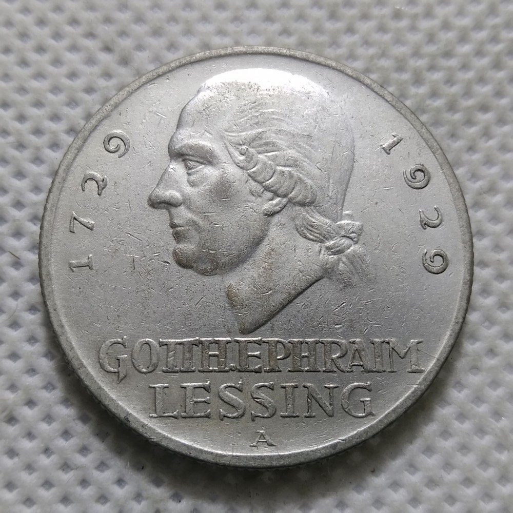 Vokietija 3 reichsmarkės 1929A Lesingas