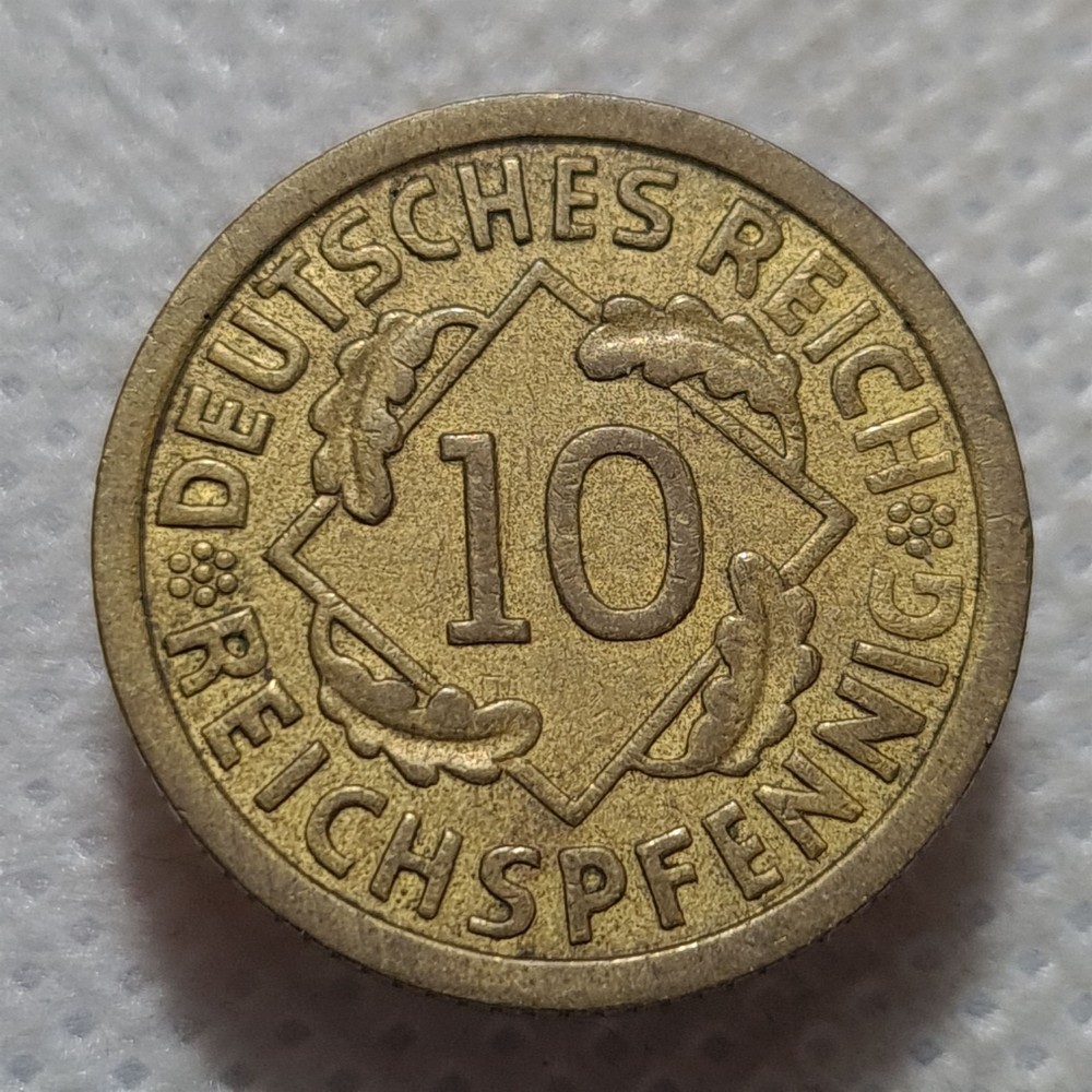 Vokietija 10 Reichspfenigų 1932F