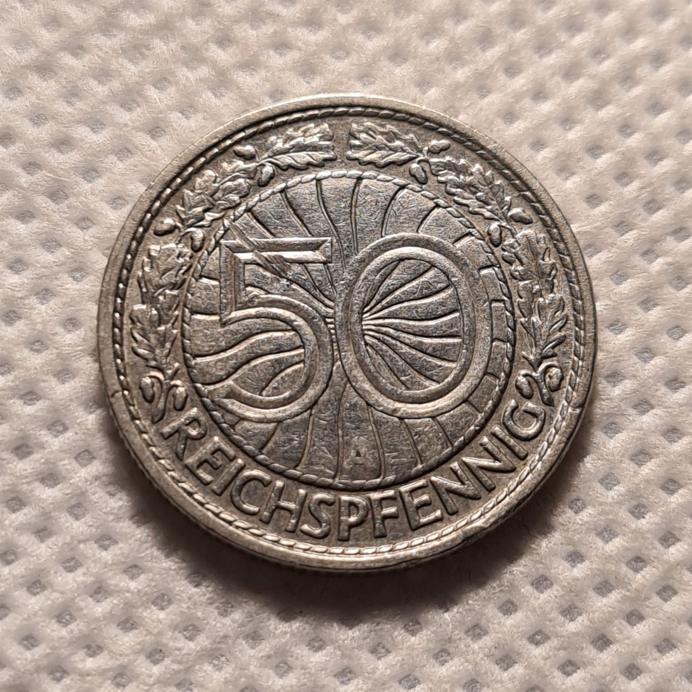 Vokietija 50 reichspfenigų 1928A