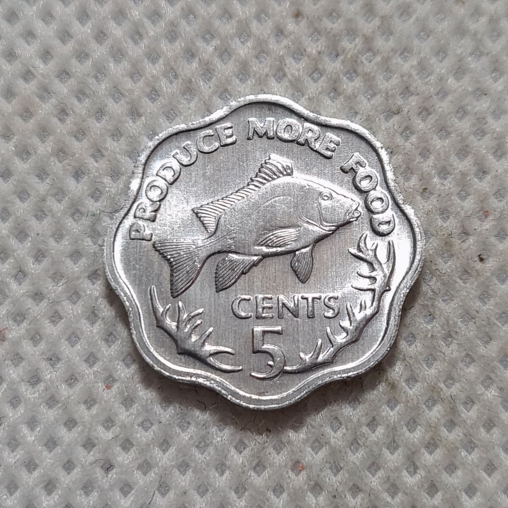 Seišėliai 5 centai 1977 Unc