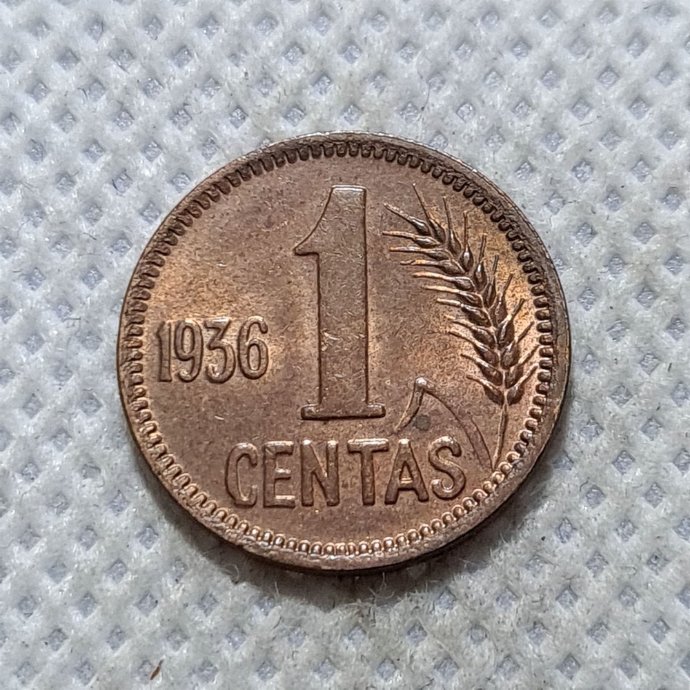 Lietuva 1 Centas 1936 Unc
