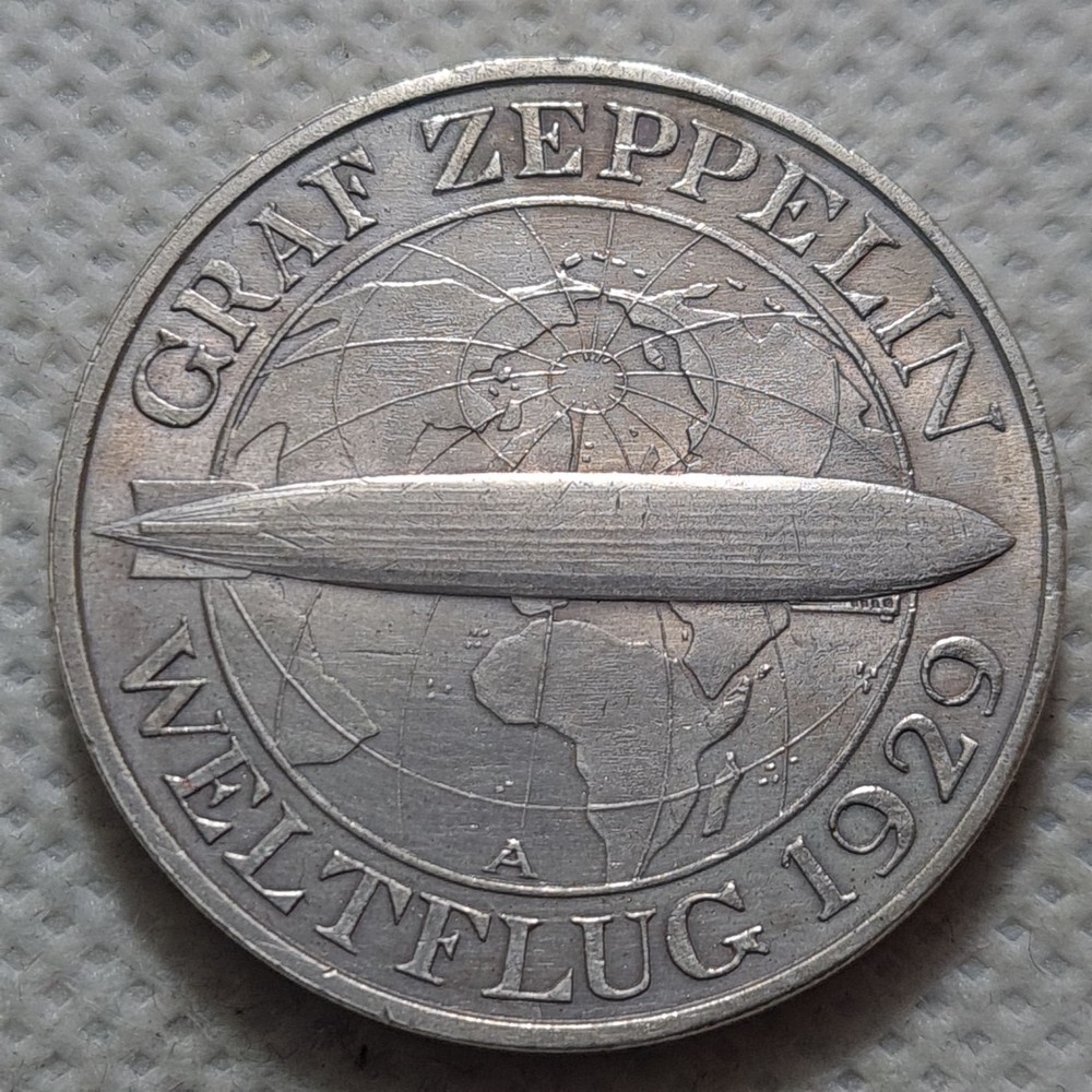 Vokietija 3 Reichsmarkės 1930A Zeppelin