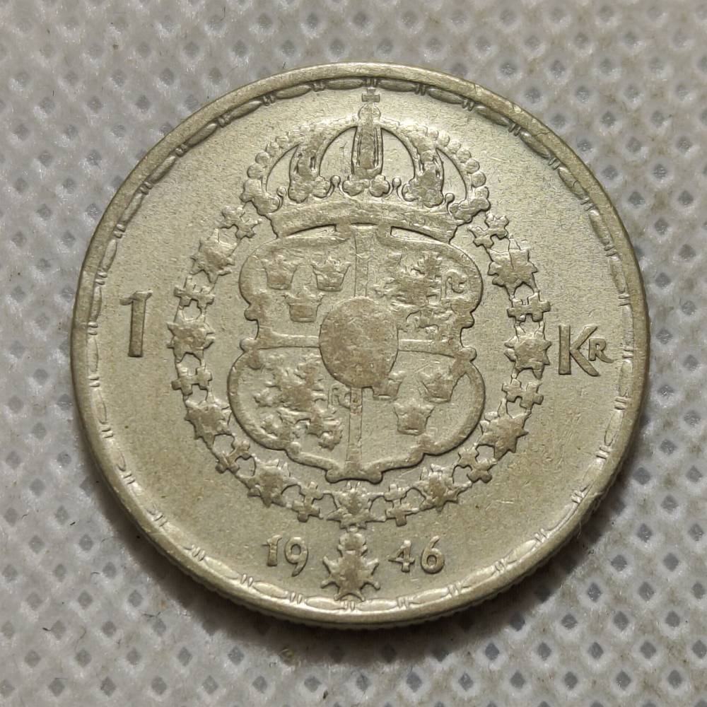 Švedija 1 krona 1946